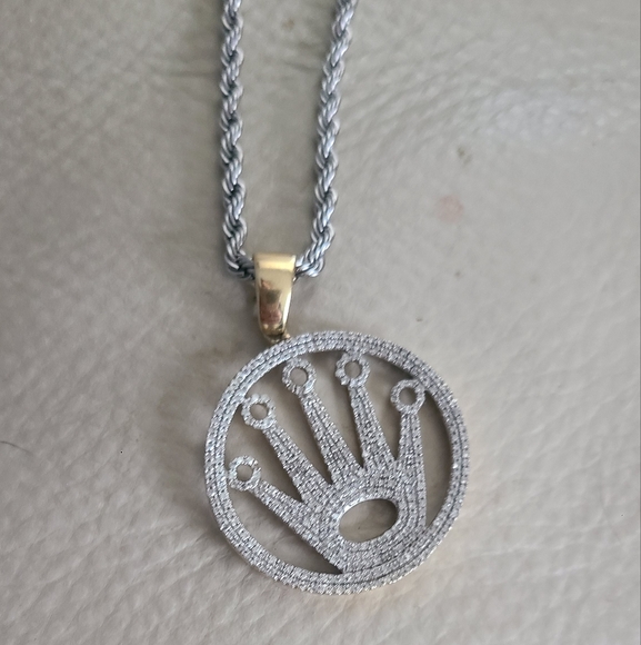 Jewelry | Rope Chain W Iced Out Rolex Crown Pendant | Poshmark
